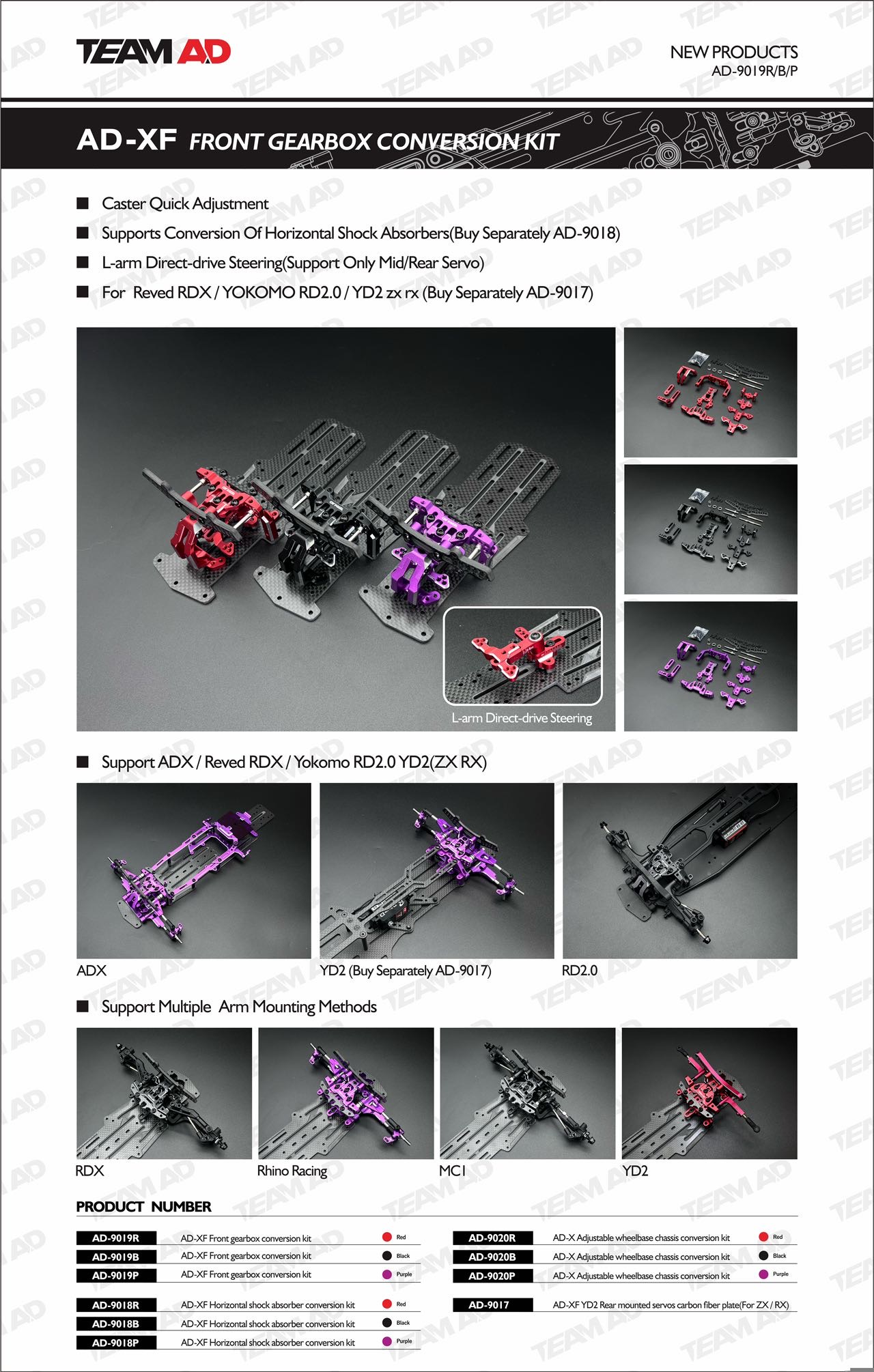 Team AD AD-XF Front gearbox conversion kit - M.A.S.